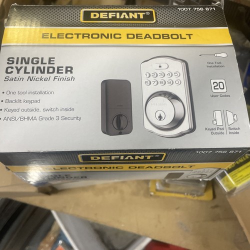 DEFIANT Single Cylinder Keypad Deadbolt Matte Black | eBay