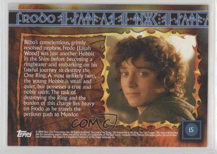2006 Topps Lord of the Rings Evolution Frodo Baggins Frodo #15 2rz | eBay