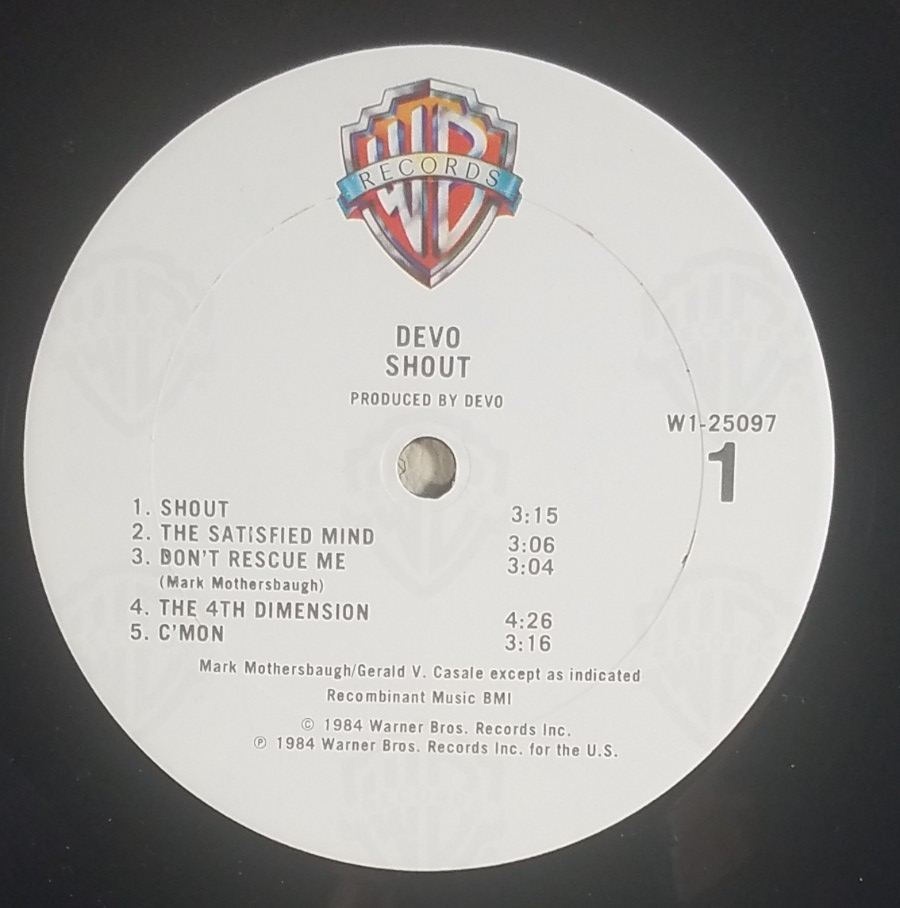 DEVO Shout LP Shrink Wrap Inner Sleeve 1984 Vintage Vinyl New Wave W1 ...