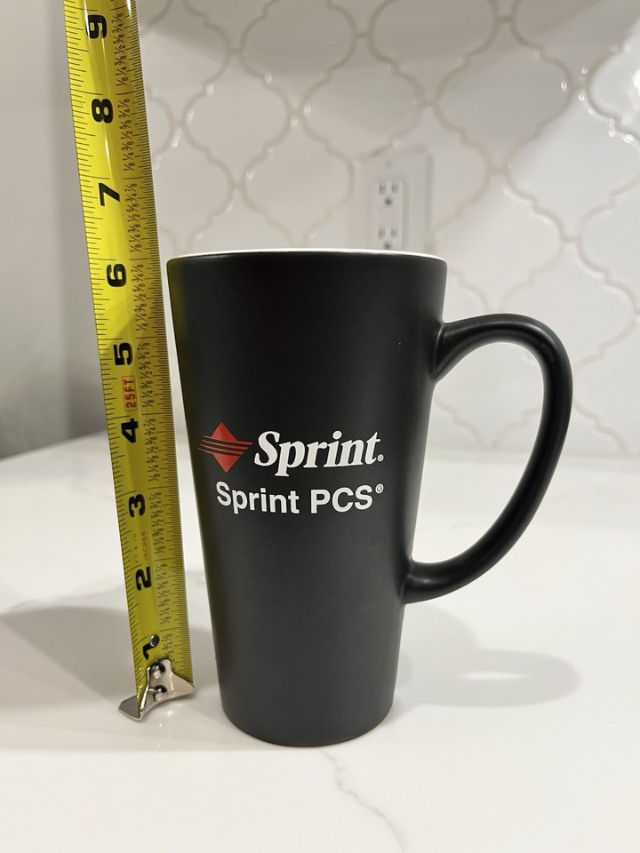 Vintage Sprint PCS Phone Company Black Mug- VTG Red Logo - 6" Height | eBay