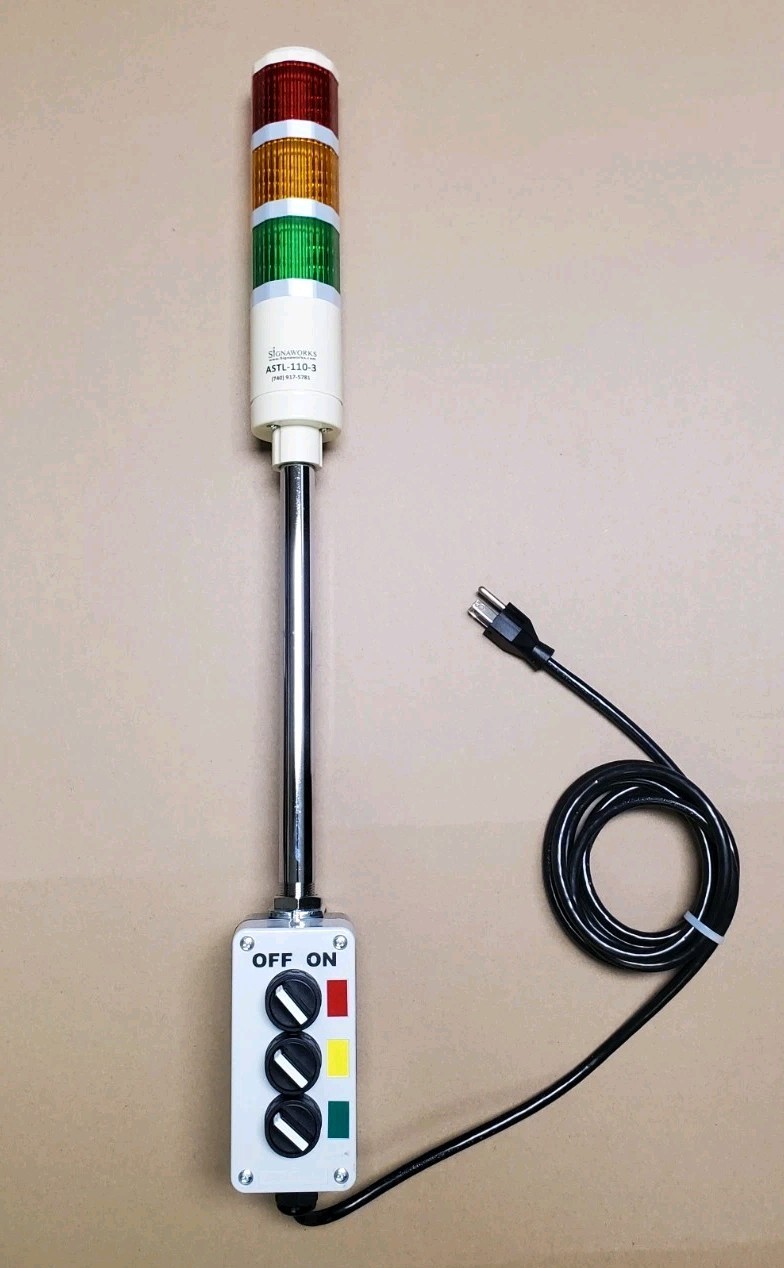 ASTL-110-3 - LED Tower Light New/Open Box Steady Stacklight Signaworks ...
