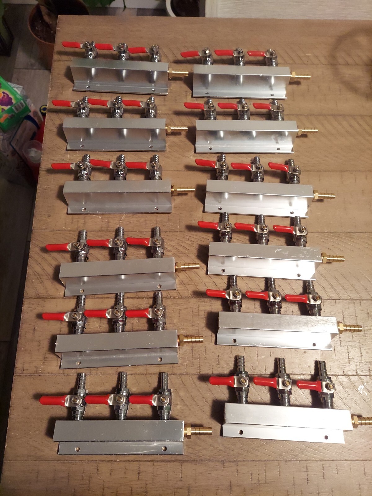 12 Pcs 3 Way Compressed Gas Manifold 1/4 in Line Splitter Multi Keg for ...