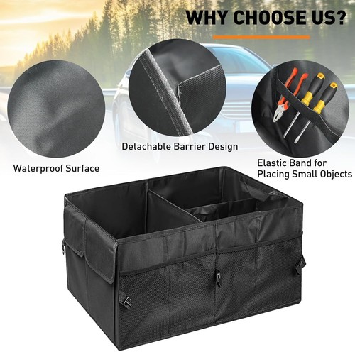 Car Boot Organiser Portable Foldable Heavy Duty Large Car Boot Tidy ...