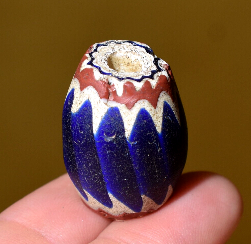 Antique Venetian Six Layer Chevron Italian Drawn Cane Glass Bead ...