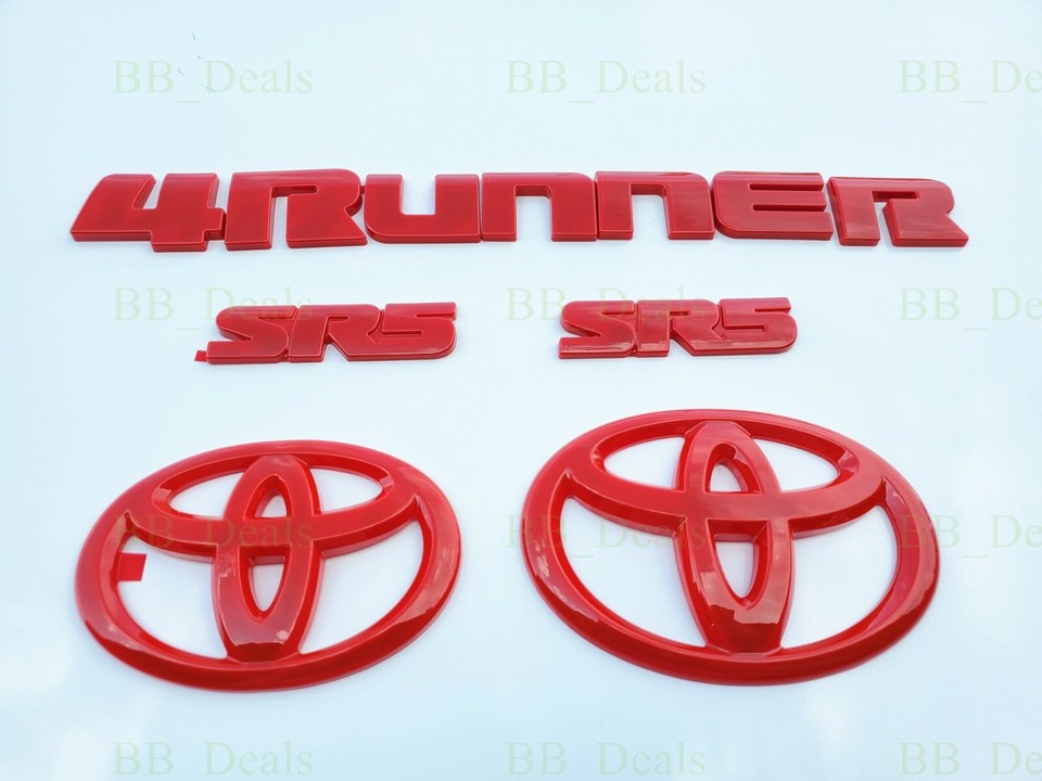5PCS Overlay Gloss Red 4Runner SR5 Emblem Badge Fit For 2014-2022 ...