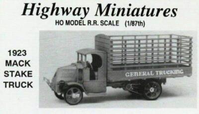 HO Scale Jordan Highway Miniatures 1923 MACK Stake Truck KIT 1/87 New ...