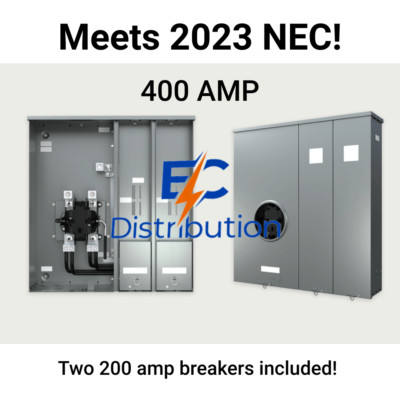 Siemens 400A Meter Main INCLUDES 2, 200Amp breakers! Meets NEW Code! | eBay