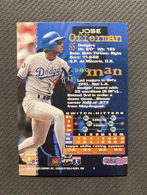 1994 Topps Stadium Club - #282 Jose Offerman for sale online | eBay