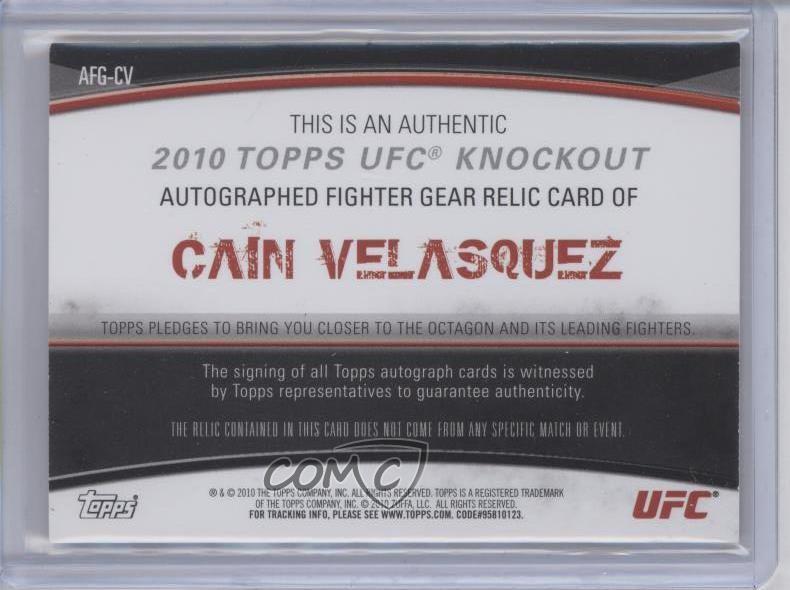 2010 Topps UFC Knockout Fighter Gear Relics /188 Cain Velasquez #AFG-CV ...
