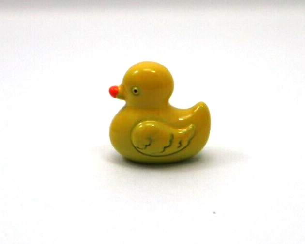 T2 yellow LUCKY DUCK rubber ducky CHARM pocket miniature figurine good ...