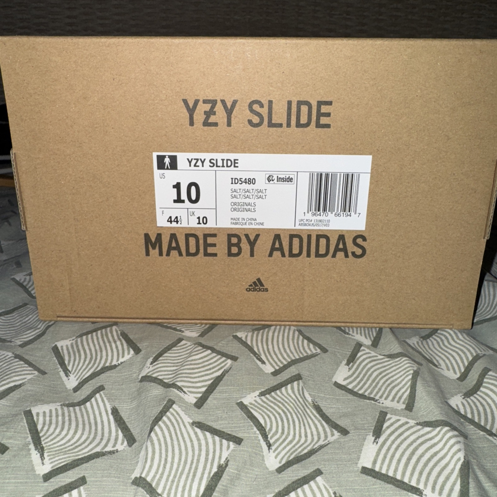 yeezy slide size 10 salt empty box box only - Gem