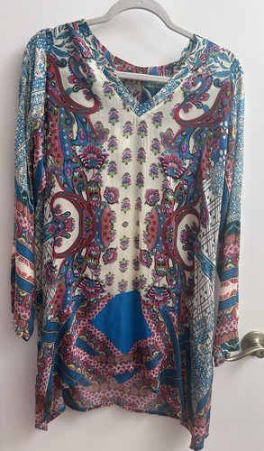 Johnny Was dress/top medium. Tunic Vibrant Paisley And Floral Print ...