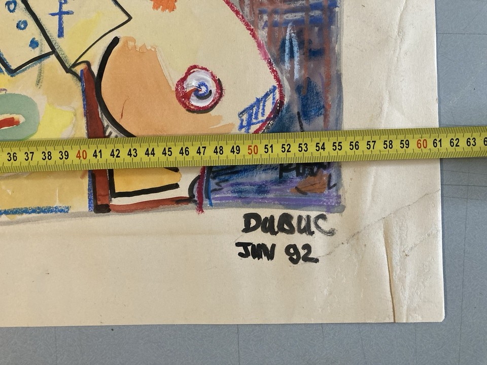 Belle Painting Gouache Punk Rock Paper 1995 Portrait Figuration Free ...