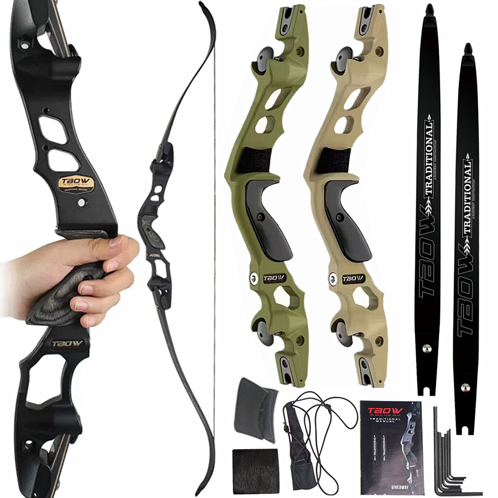 63" Archery ILF Takedown Recurve Bow 30-60lbs 19" Riser Hunting Shoot ...