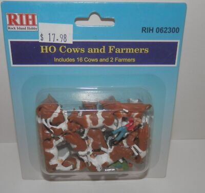 RIH HO Scale Cows & Farmers (16 cows, 2 farmers) #062300 NIP | eBay