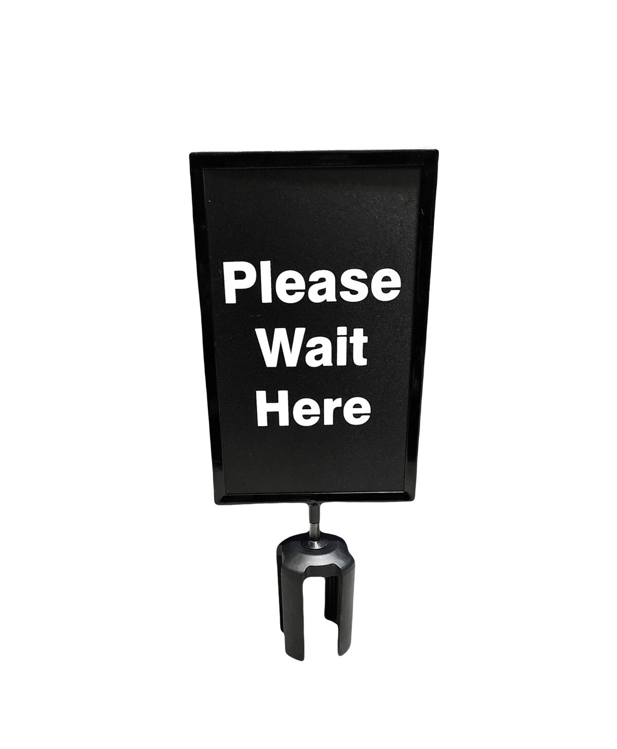 Black Metal Stanchion Post Top Sign Frame Please Wait Here 11” x 7” | eBay