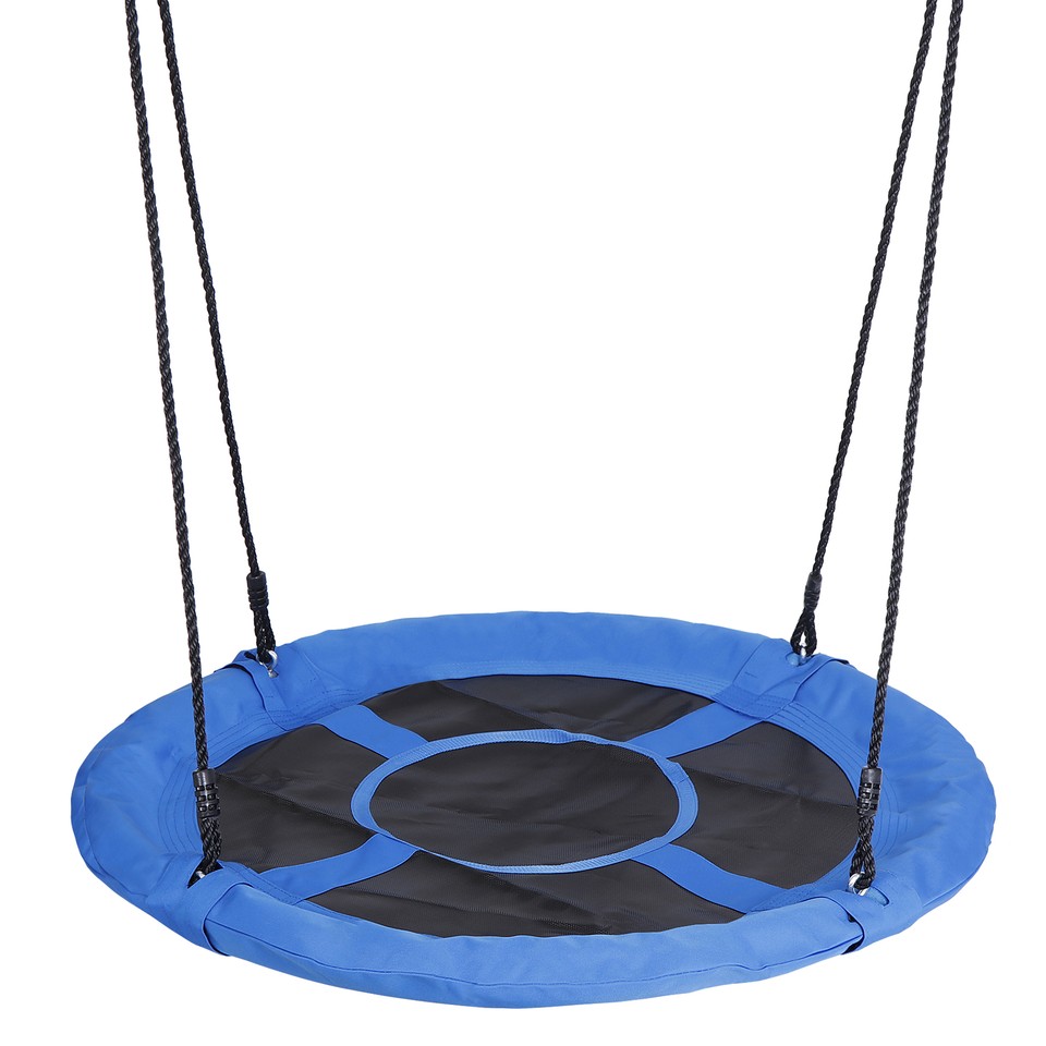 40 Inch Blue Saucer Tree Swing Set for Kids Flying Swing Seat with ...