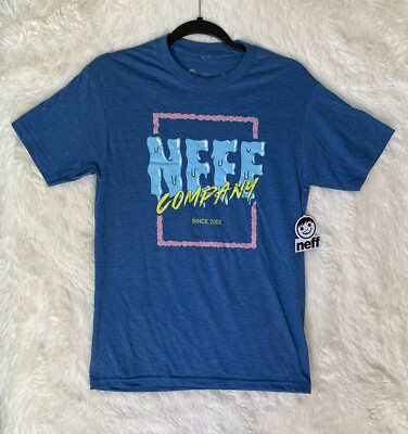 Neff Company T-Shirt Graphic Tee Mens Size Small Color Blue NWT | eBay