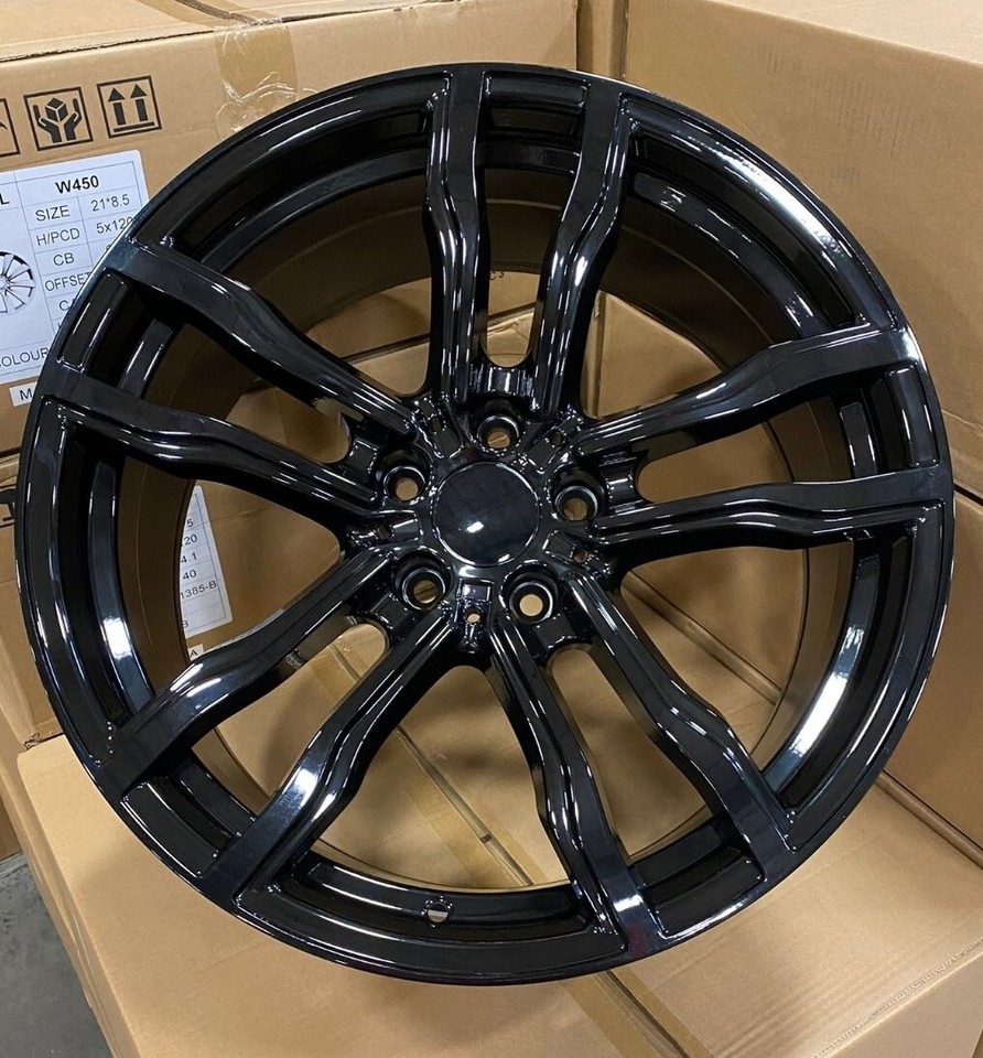 (4pc) 20 x 10 5x120 ET40 GLOSS BLACK 5x120 WHEELS RIMS FITS BMW x5 x6 ...
