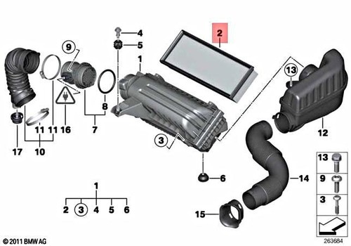 Genuine MINI R55 R56 R57 Engine Air Filter Insert OEM 13717561235 | eBay
