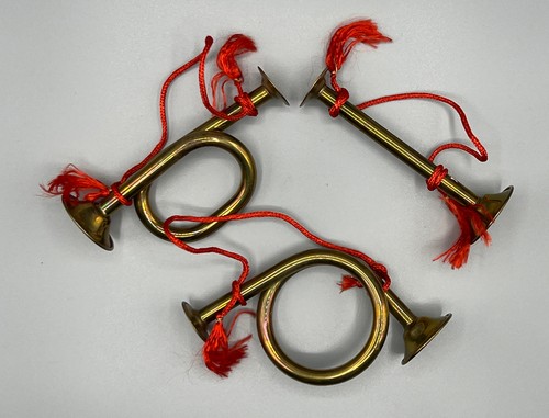 Christmas Holiday Brass Horns Musical Instruments Ornaments Set Of 3 | eBay