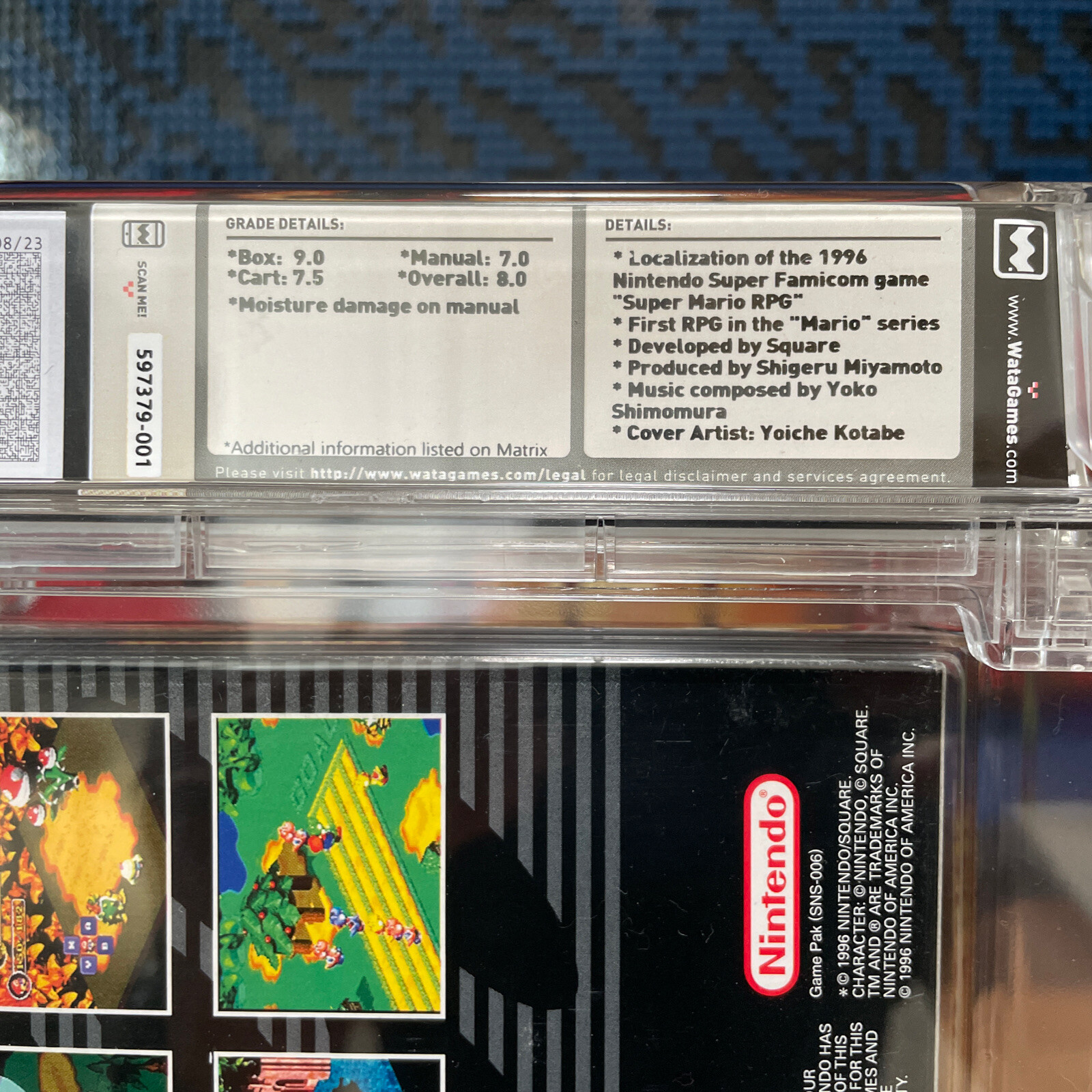 RAREST MARIO SNES Super Mario RPG Legend Of The 7 Stars Nintendo WATA 8 ...