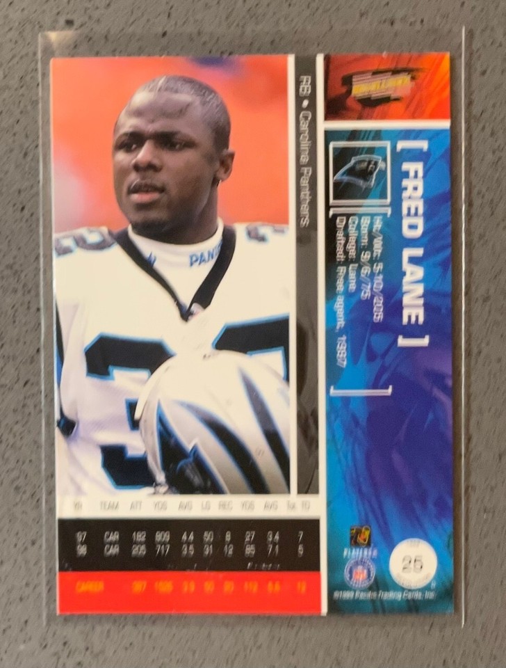 1999 Pacific Revolution Football NFL #25 Fred Lane Rookie Trading Card ...