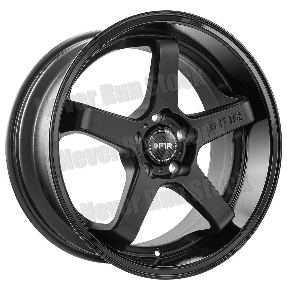 F1R FC5 18x8.5 5x112 +35 OFFSET GLOSS 3" LIP MATTE BLACK 5 SPOKES SPORT ...