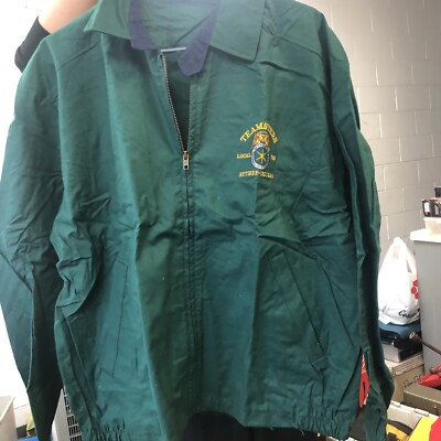 King Louie Teamsters Local 705 Embroidered Patch Jacket Green Zip Up ...