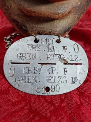 WW2 German Dog Tag Aluminum Authentic Original Company Commander #5190 ...