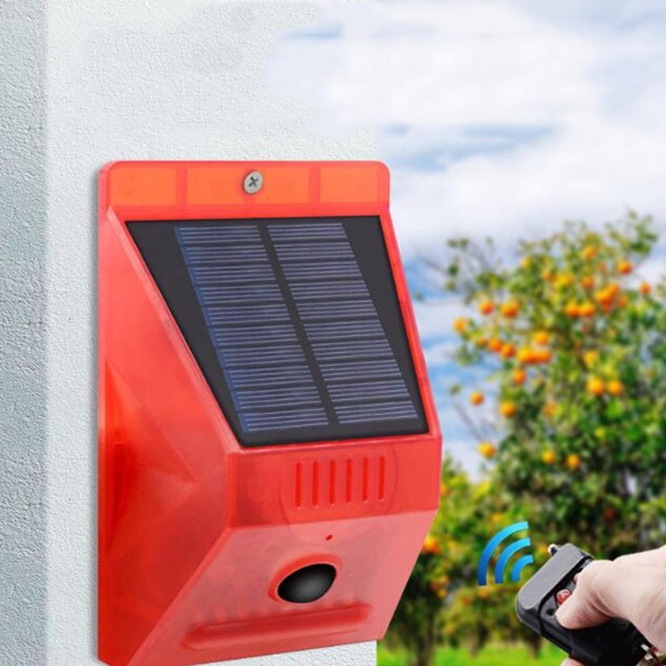 Solar Sound Alarm Light Flashing Light IP65 Home Security Alarm System ...