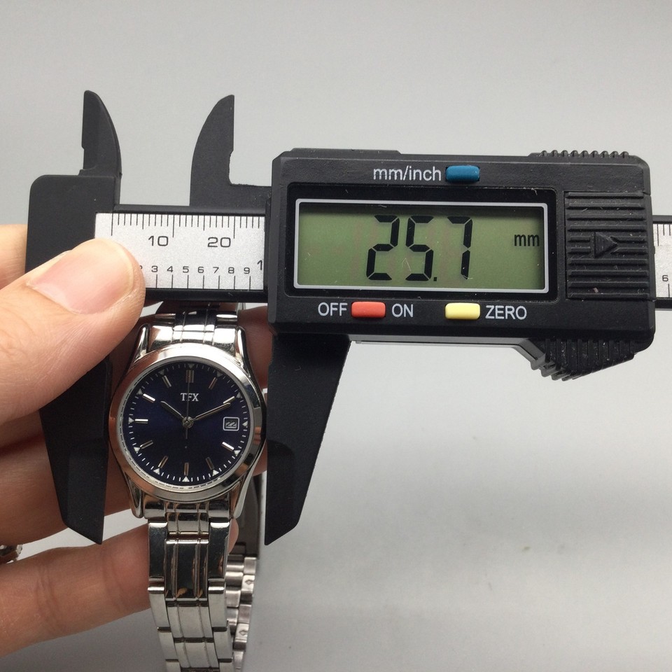 TFX Bulova Watch Womens 25mm Blue Dial Date Stainless Steel New Battery ...