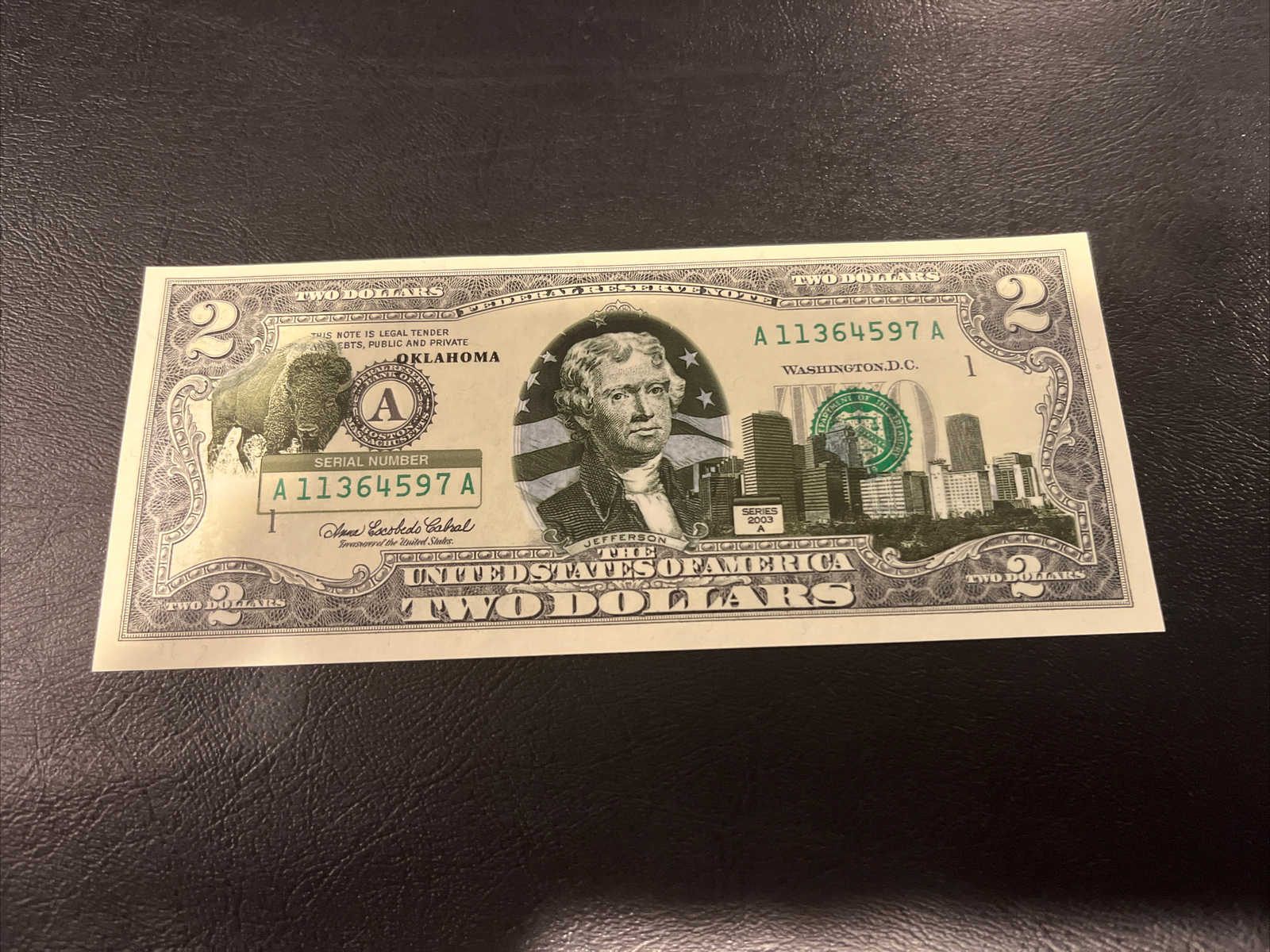 2003 2003A Two Dollar Bill • $2 Overlay Overprint • State Series ...