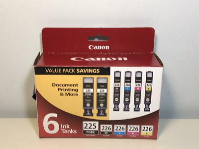 Canon Value 6 Pack Printer Ink New (05114) ***NO CYAN CARTRIDGE ...