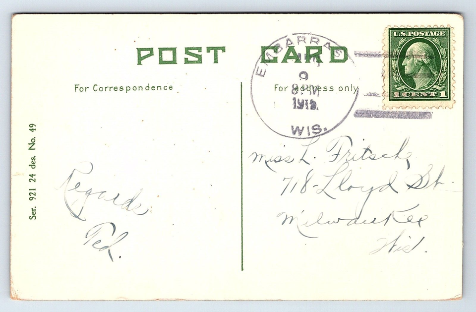 Postcard Belle Plaine Wisconsin Cow Pasture Scene Near Posted From ...