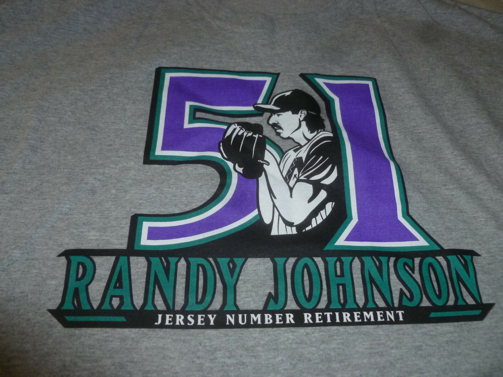RANDY JOHNSON #51 JERSEY NUMBER RETIREMENT T-SHIRT MENS SIZE XL ...