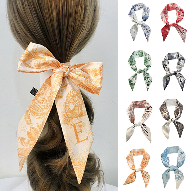 Womens Small Scarf Handle Bag Band Bandana Hair Tie Hair Head Neck ...