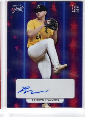 2022 Leaf Just Minors Perfect Game Landon Edwards Red Blue Stars Auto ...