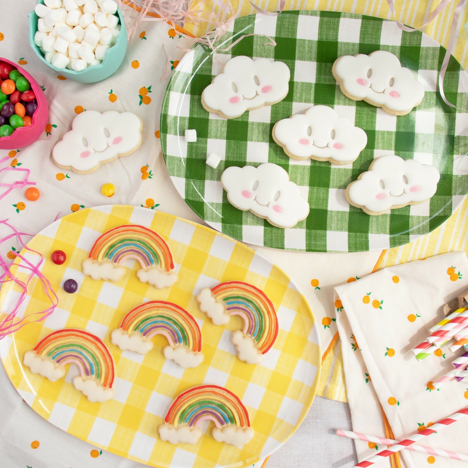 Set of 2: Smiling Cloud + Rainbow cookie cutters | cute baby shower ...