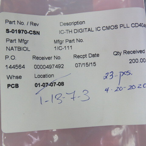 TEXAS INSTRUMENTS CD4046BE Qty of 13 per Lot Phase Lock Loop (PLL) IC 2 ...