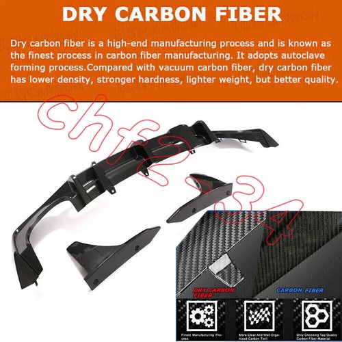 Rear Bumper Lip Dry Carbon Fiber Diffuser Splitter Fits 20-24 Audi RS7 ...