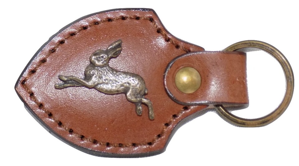 LEATHER KEY Chain RING Handmade with animal deer duck dog rabbit owl ...