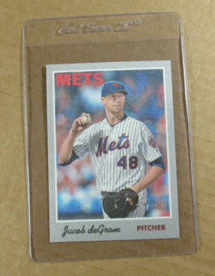 Jacob deGrom 2019 Topps Heritage Cloth Sticker Parallel SP #11 New York ...