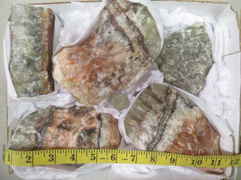 5 Piece Multi Colored Calcite Specimen Flat - Mexico | eBay