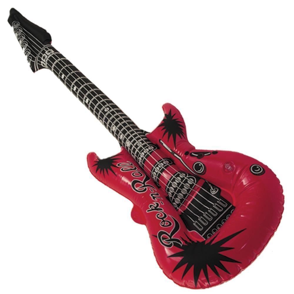 2 Large Inflatable Blow Up Guitars Fancy Dress Party Musical Disco Rock ...