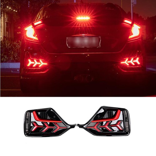 Red Strip Led Rear Fog Light Lamp Streamer For Honda Civic Hatchback ...