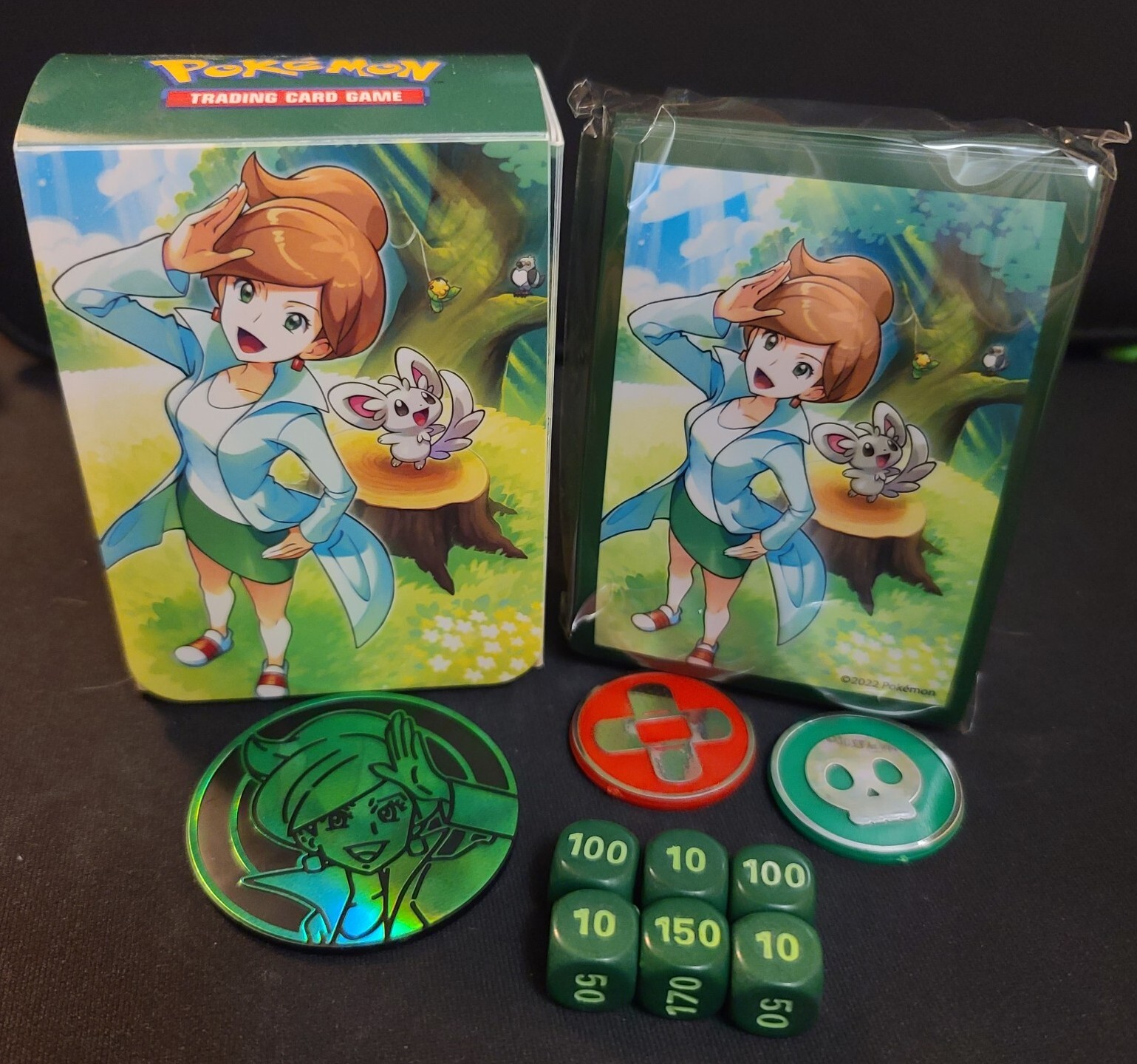 Pokemon Professor Juniper Sleeves, Deck Box, Coin, Dice, Condition ...