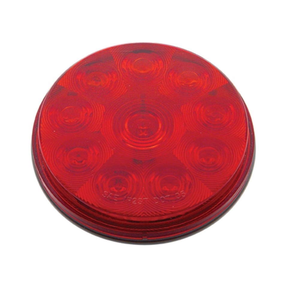 Spring Loaded Light Bar w/ Six 4" 10 LED Lights & Visors - Red LED/Red ...