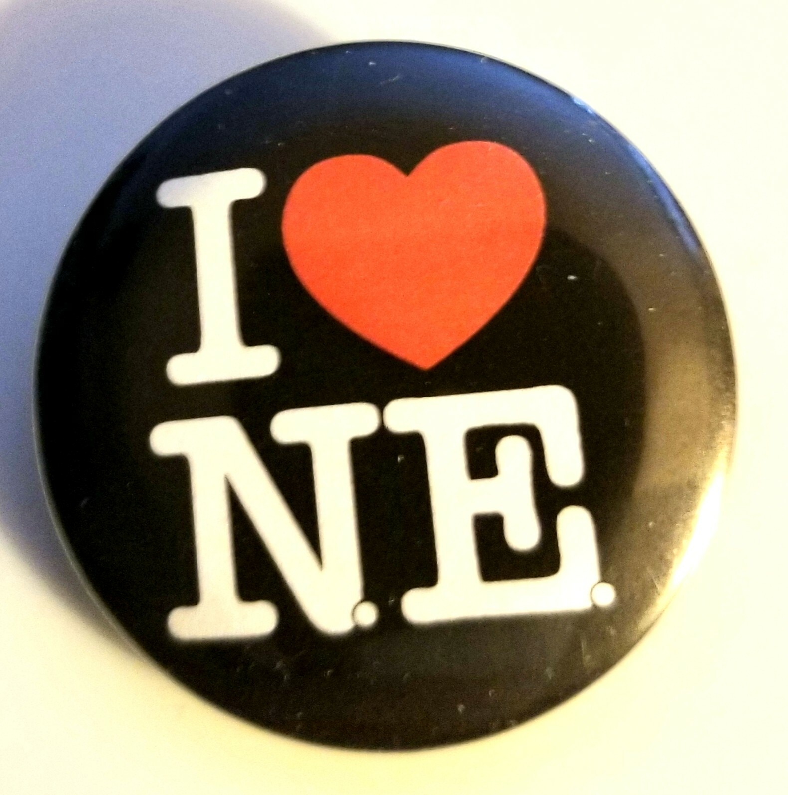 I Love N. E. Pinback. Heart. Black, White, Red. | eBay