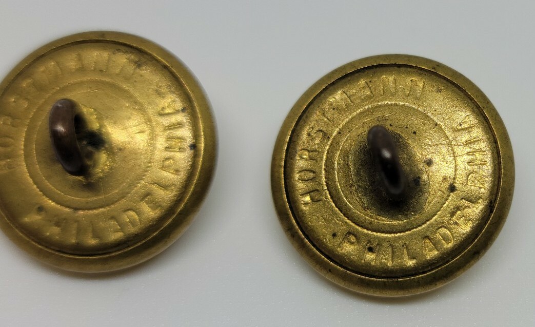 Vintage Lot Of 2 Horstmann Philadelphia Civil War Era Brass Buttons | eBay